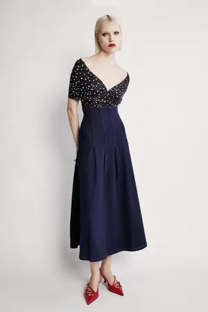 Bardot Zeta Denim Midi Skirt