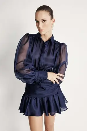 Bardot Milani Organza Shirt Dress