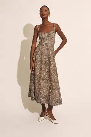 Bardot Lilah Corset Midi Dress - B Leopard