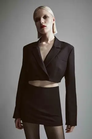 Bardot Aver Cropped Double-breasted Blazer