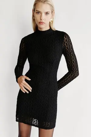 Bardot Vezza Floral Mesh High Neck Dress