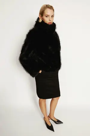 Bardot Phenix Vegan Suede Skirt - Black