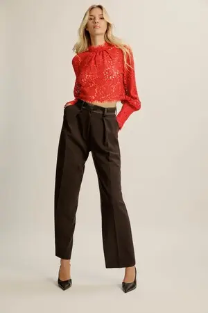 Bardot Keyhole Lace Tops