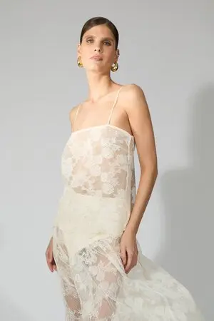 Bardot Hildie Sheer Lace Cami - Lt Beige