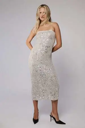 Bardot Sinclaire Sequin Maxi Dress - Silver
