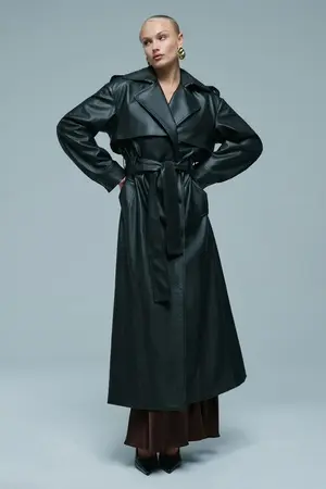 Bardot Luca Vegan Leather Trench Coat