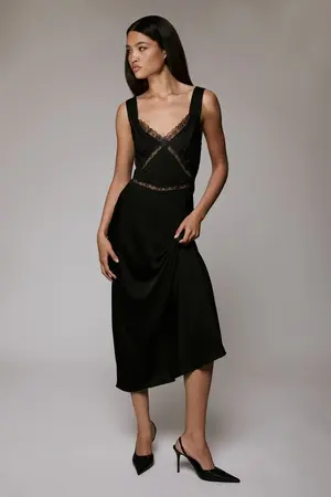 Bardot Emory Lace Slip Dress - Black