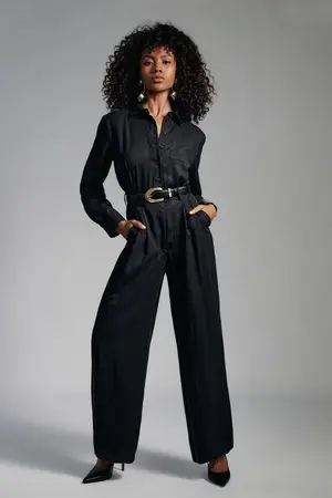 Bardot Zarri Jumpsuit With Straight Leg - Black