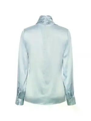 Adam Lippes Drape Neck Silk Charmeuse Blouse