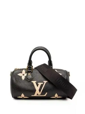 LOUIS VUITTON Bicolor Monogram Empreinte Giant Papillon Bb Satchel - Black