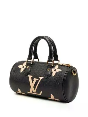 LOUIS VUITTON Bicolor Monogram Empreinte Giant Papillon Bb Satchel - Black
