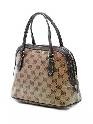 Gucci Mini Gg Crystal Dome Satchel - Brown