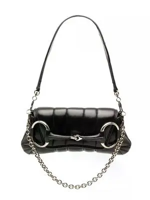 Gucci Quilted Leather Horsebit Chain Satchel - Black