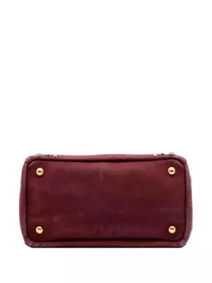 Prada Small Canvas Satchel With Stud Embellishments - Red