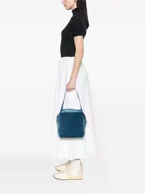 Bottega Veneta Nappa Intrecciato Cube Shoulder Bag - Blue
