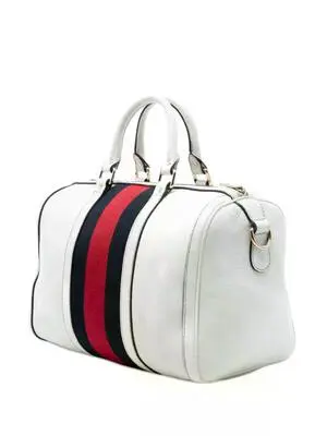 Gucci Medium Calfskin Web Joy Boston Bag Satchel