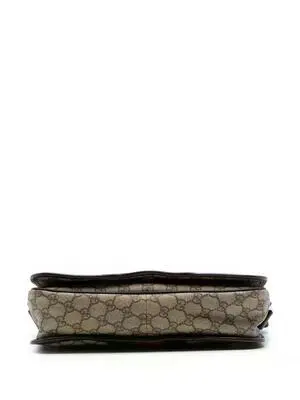 Gucci Gg Supreme Monogram Web Flap Messenger Bag