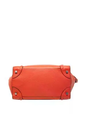 Celine Leather Luggage Tote Bag - Orange