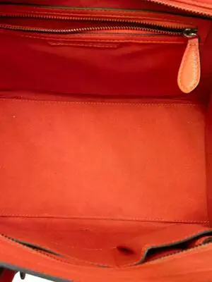 Celine Leather Luggage Tote Bag - Orange