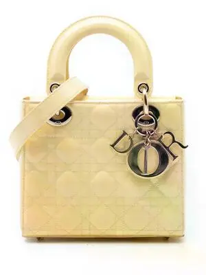 Dior Patent Cannage Lady Satchel - Yellow