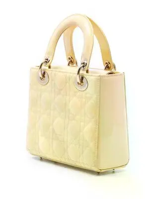 Dior Patent Cannage Lady Satchel - Yellow