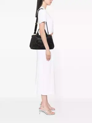 Prada Denim Canapa Logo Satchel