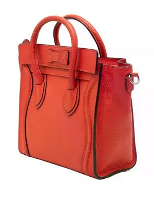 Celine Leather Luggage Tote Satchel - Orange