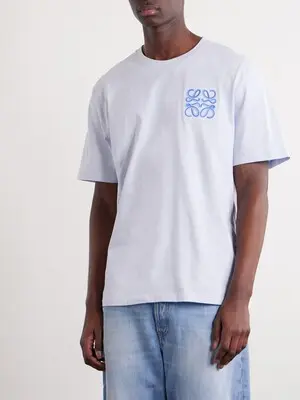 Loewe Paula's Ibiza Logo-embroidered Cotton T-shirt - Blue