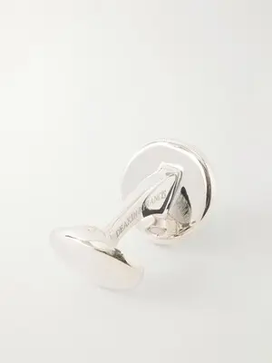 DEAKIN & FRANCIS Enamel And Sterling Silver Cufflinks And Dress Studs Set - Black