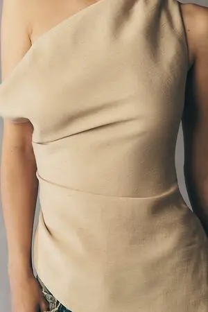 EN SAISON Selma One-shoulder Draped Top