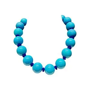 EYECONIC BY SAMAR AJRAM Chunky Turquoise And Bead Necklace - Blue