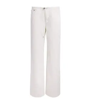 Still Here Wide-leg Jeans With Drawstring Waist - White