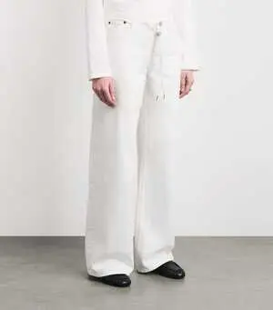 Still Here Wide-leg Jeans With Drawstring Waist - White
