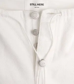 Still Here Wide-leg Jeans With Drawstring Waist - White