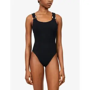 Hunza G X Burberry Checked Hardware Swimsuit And Scrunchie Set - Black