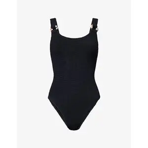 Hunza G X Burberry Checked Hardware Swimsuit And Scrunchie Set - Black