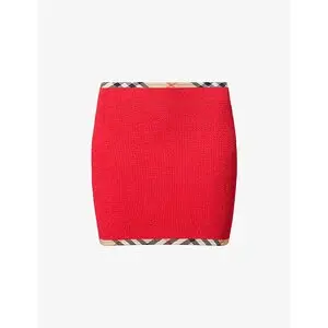 Hunza G Burberry X Check-trim Swim Skirt And Scrunchie Set - Red