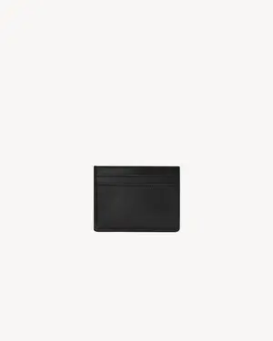 Saint Laurent Tiny Cassandre Credit Card Case In Shiny Leather
