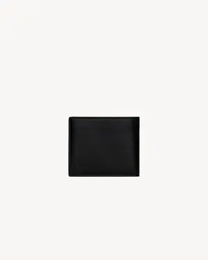 Saint Laurent Tiny Cassandre East/west Wallet In Matte Leather - Black