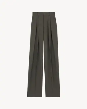 Saint Laurent Wool Gabardine Wide-leg Pants