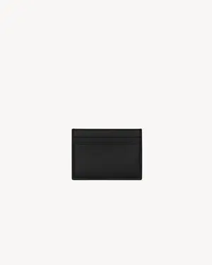 Saint Laurent Tiny Cassandre Card Case In Matte Leather - Black