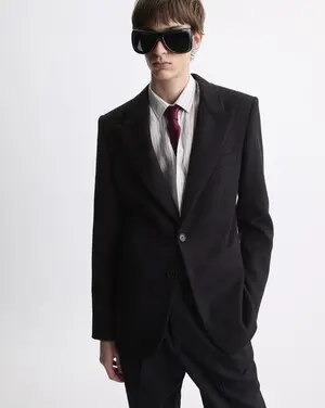 Saint Laurent Single-breasted Silk Satin Jacket
