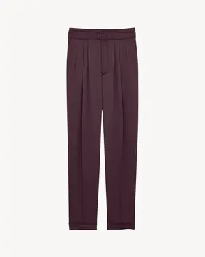 Saint Laurent Belted Wide-leg Silk Pants