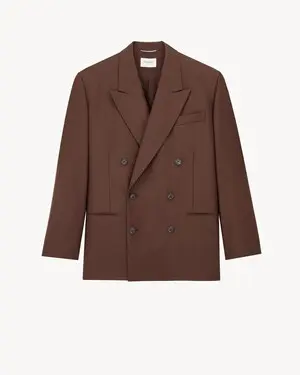 Saint Laurent Double-breasted Jacket In Wool And Mohair