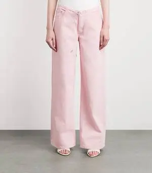 Still Here Cool Wide-leg Jeans - Pink