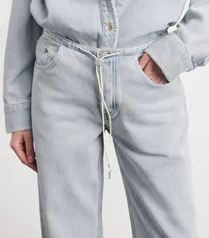 Still Here Drawstring Wide-leg Jeans