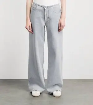 Still Here Drawstring Wide-leg Jeans