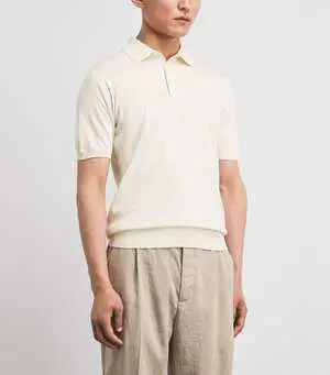 FIORONI CASHMERE Cotton-cashmere Polo Shirt