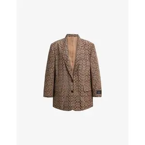 COACH Signature C Plaid Single-breasted Woven Blazer