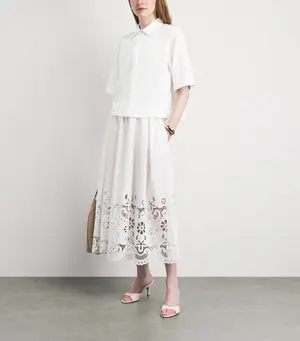 Vince Cotton Scallop Detail Shirt